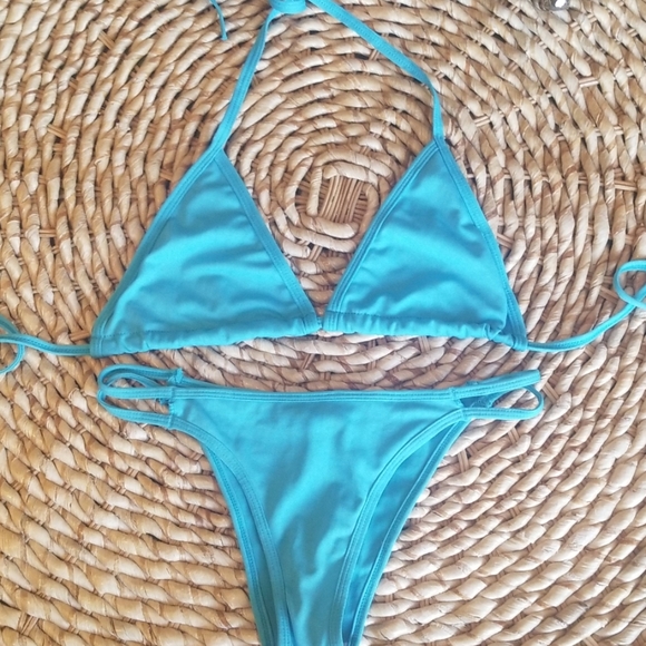 None | Swim | Blue String Bikini | Poshmark